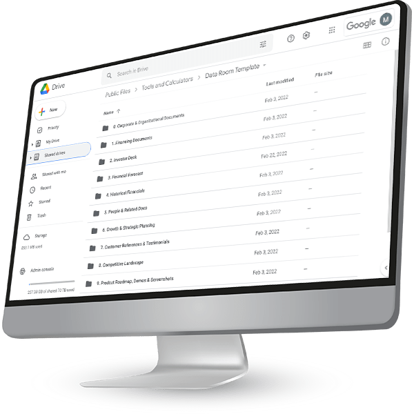 Startup Resource Download: Data Room Template | Forecastr